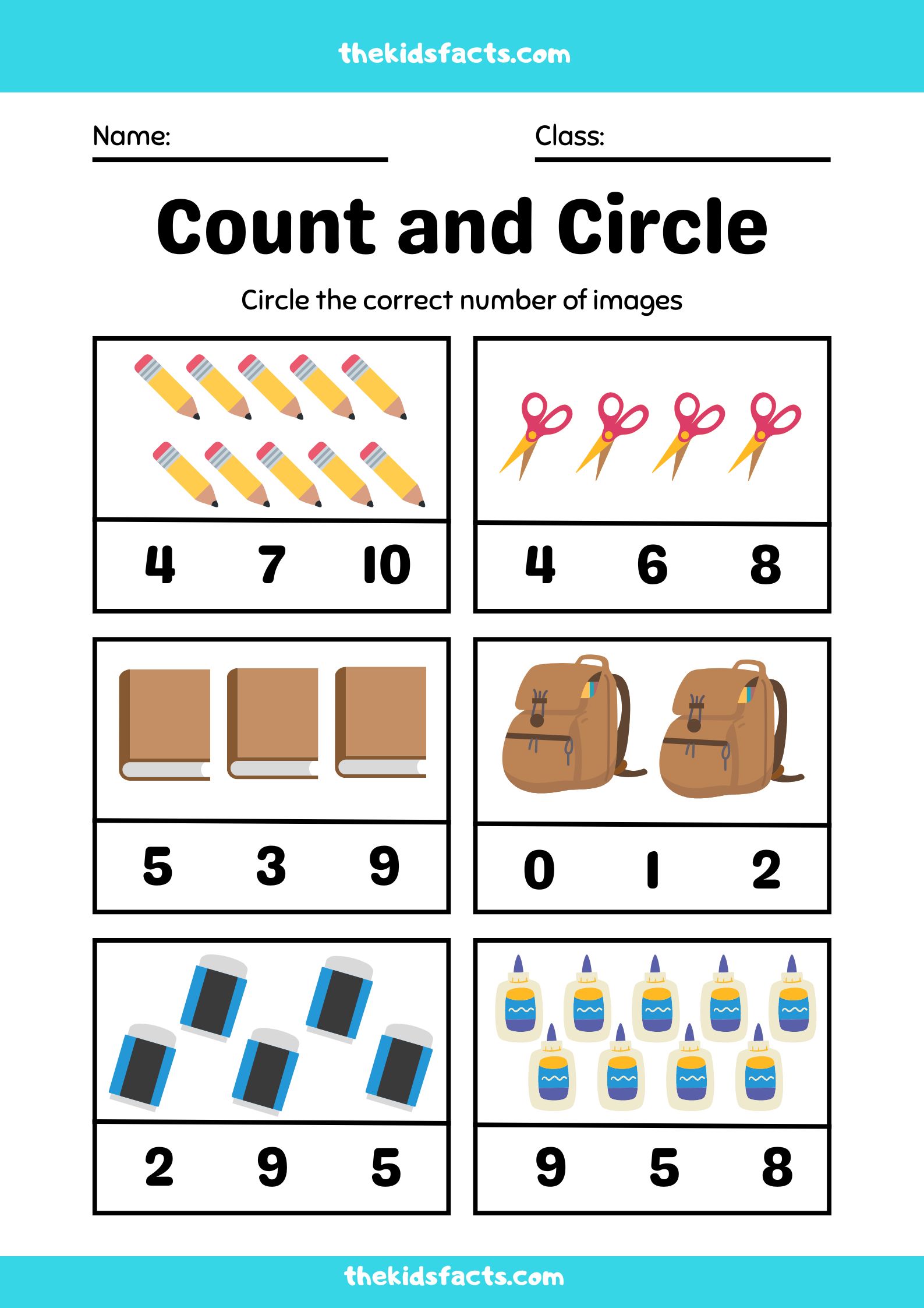 Count and Circle Numbers - The Kids Facts